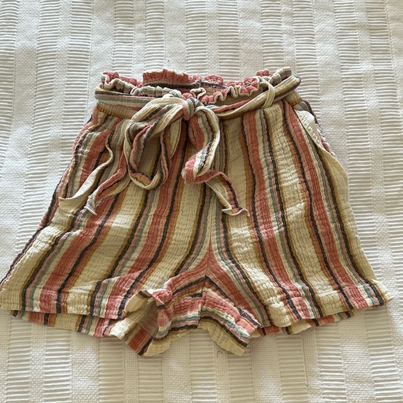 roan & ryan | Shorts | Paper Bag Waisted Striped Cotton Shorts | Poshmark